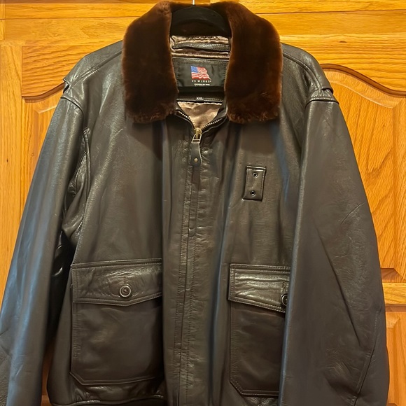 US Wings | Jackets & Coats | Mens Uscg Leather Jacket | Poshmark